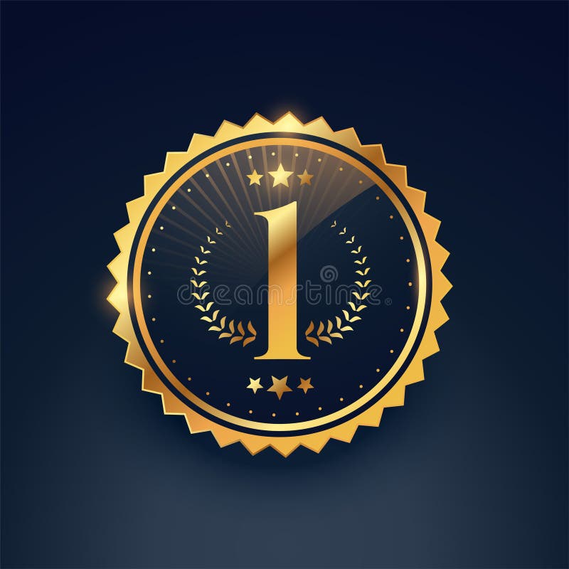 Modern and Golden Number One Champion Badge Design Stock Vector ...