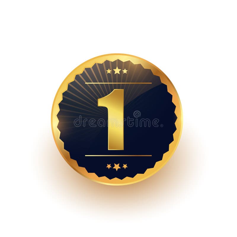 Modern and Golden Number One Sign a Medal of Honor Stock Vector ...