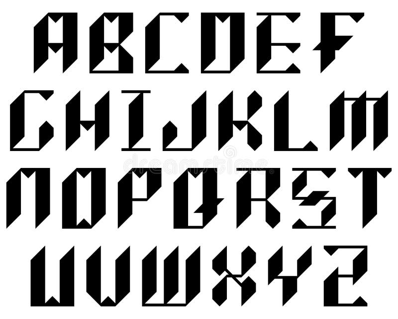 Modern Gothic Decorative Font. Medieval Vector Alphabet. Stock ...