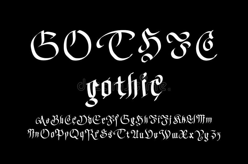 Modern Gothic Style Font. Gothic Letters Vector Stock Vector ...
