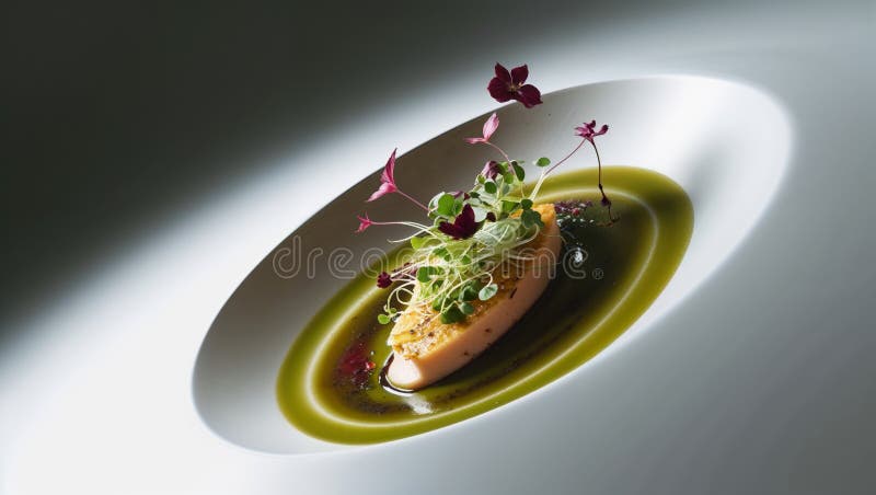 Modern Gourmet Dish Presentation Close Up Stock Photo - Image of zoomed ...