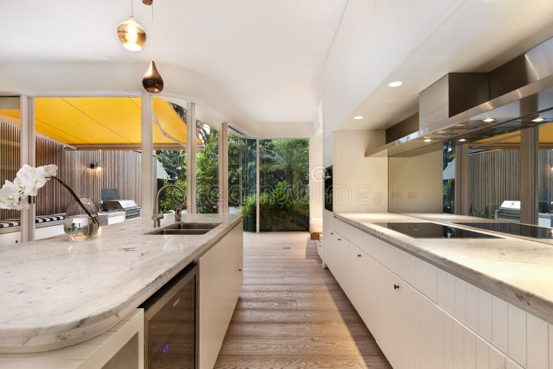 Modern Gourmet Kitchen Interior Stock Photo - Image of domestic ...