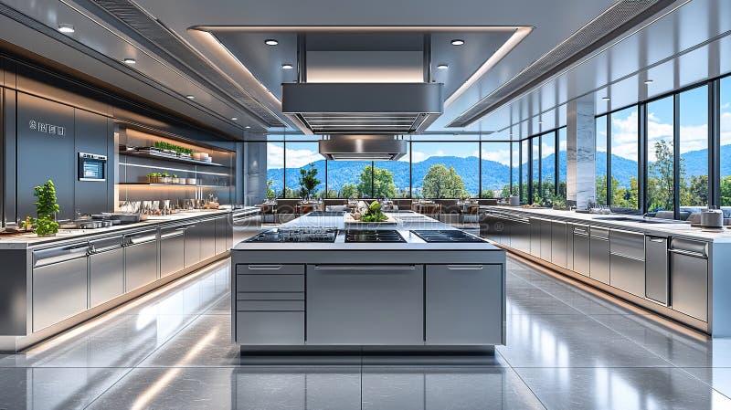 Modern Gourmet Kitchen, Spacious Interior, Panoramic Mountain Views ...
