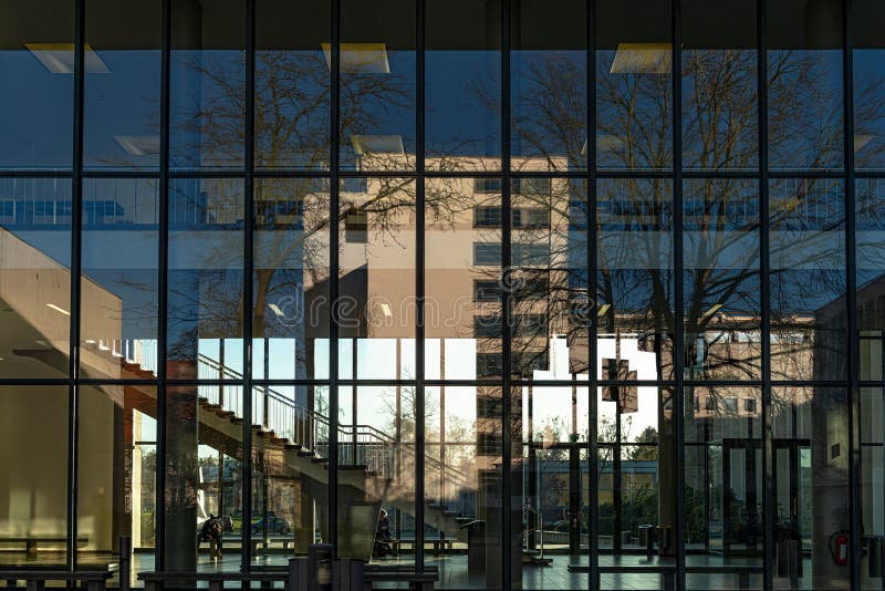 Modern Government Building with a Glass Facade Reflecting Both the ...