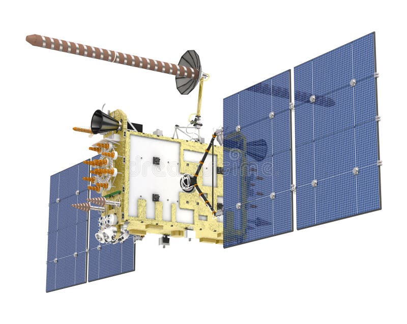 Modern GPS satellite stock illustration. Illustration of cellular ...