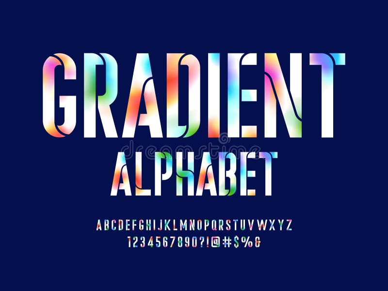 Gradient font stock vector. Illustration of typography - 251043246