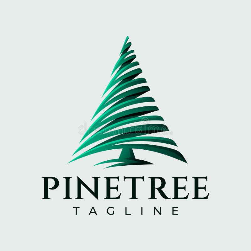 Modern Gradient Cedar Pine Tree Logo Design Stock Vector - Illustration ...