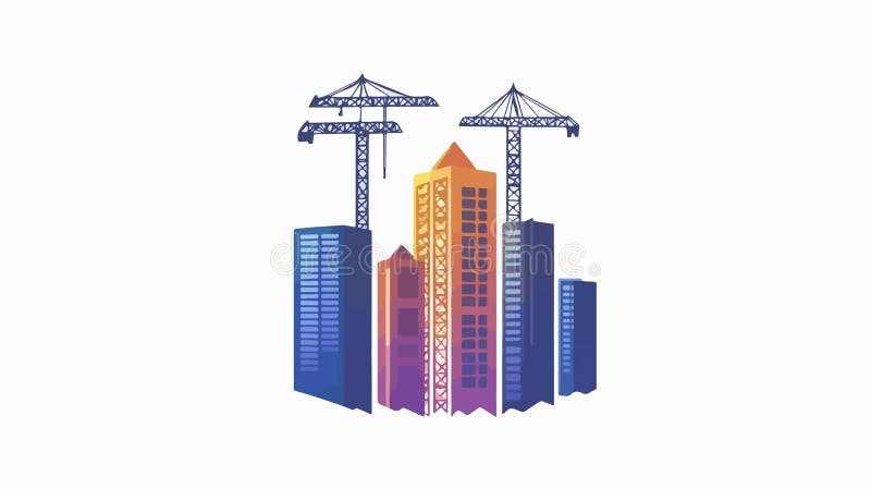 Modern Gradient Construction Company Logo Template Vector Stock Vector - Illustration of ...