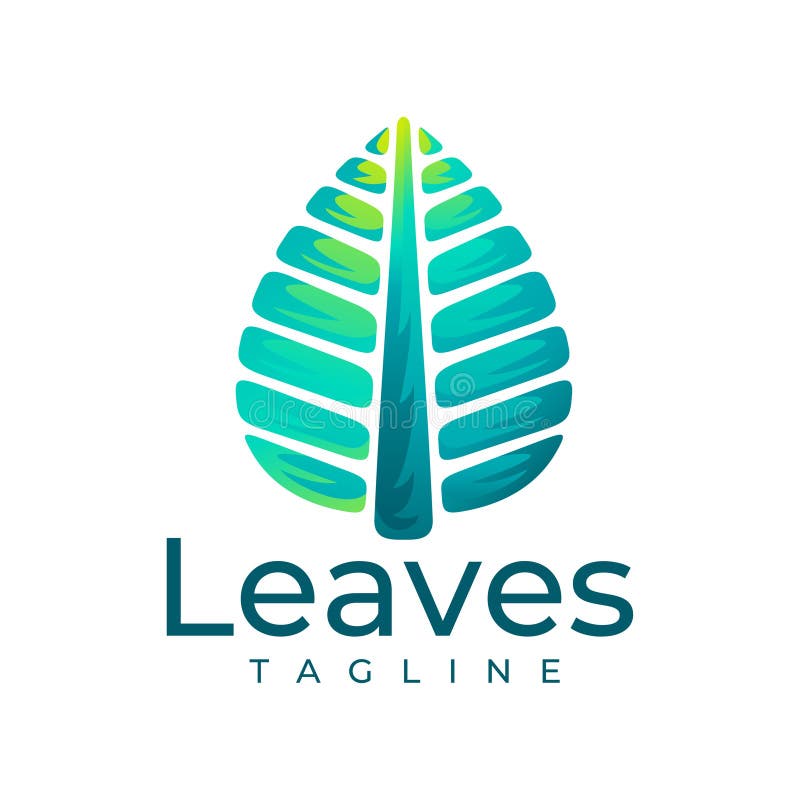 Modern Gradient Nature Leaf Logo Design. Technology Organic Plant Logo ...