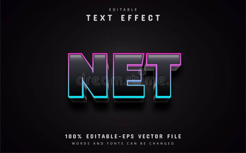 Modern Gradient Net Text Effect Stock Vector - Illustration of text ...