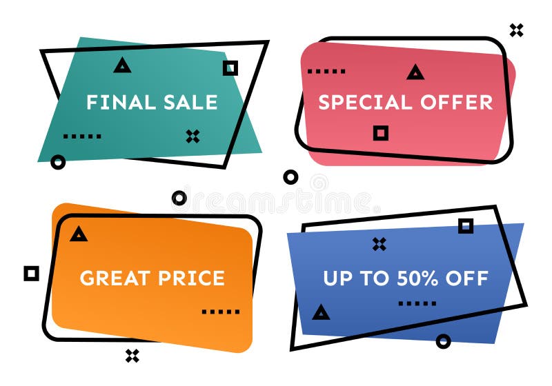 Modern Gradient Shape with Promotion Text Stock Vector - Illustration ...