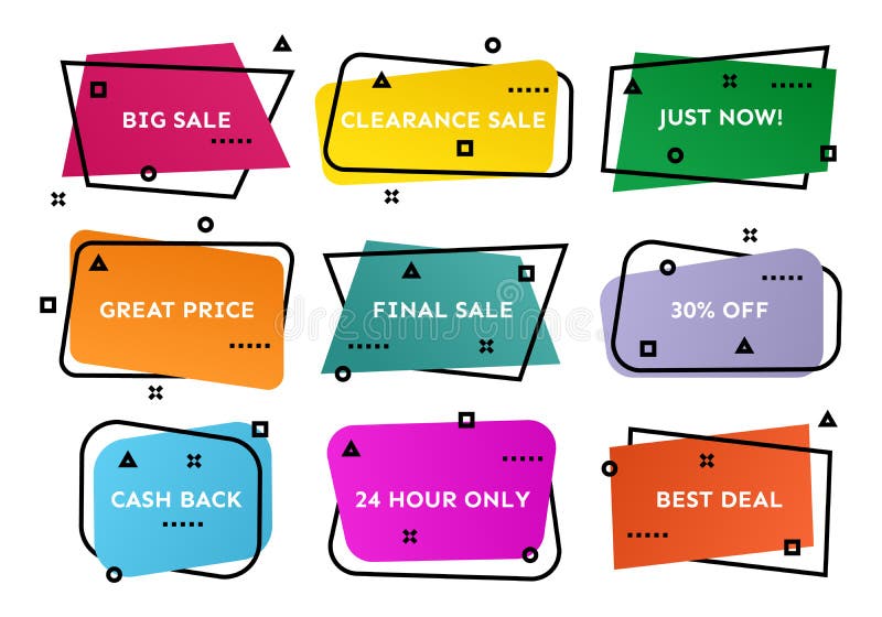 Modern Gradient Shape with Promotion Text Stock Vector - Illustration ...