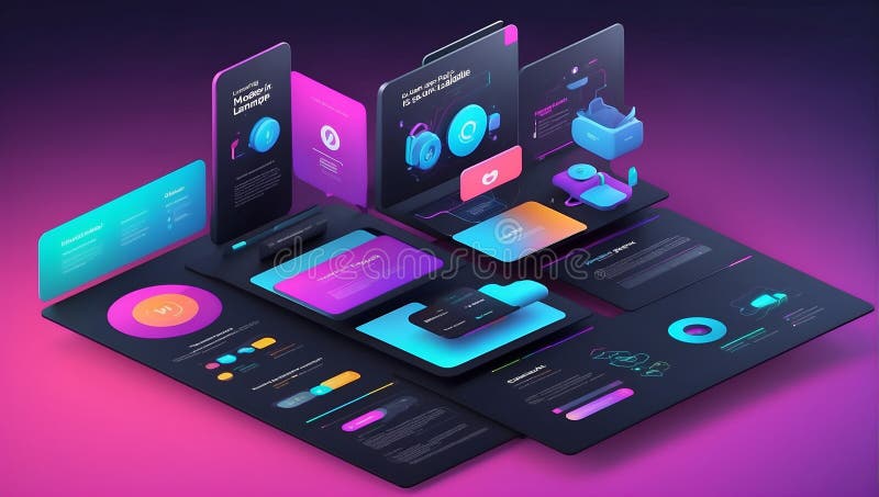 Modern Gradient UX Design. AI Generate Stock Illustration ...