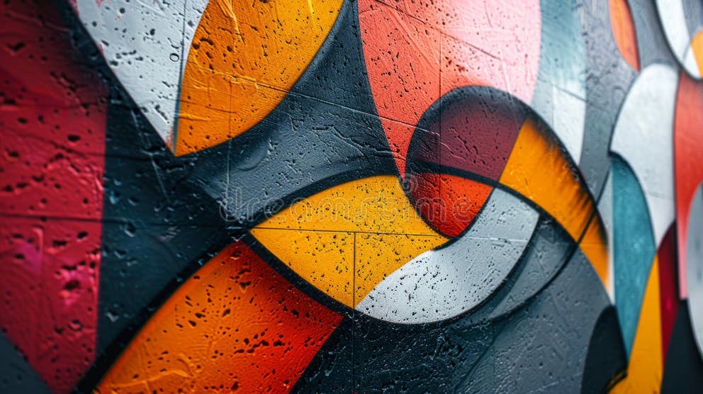 A Modern Graffiti Artwork Featuring Geometric Patterns and Sharp Lines ...
