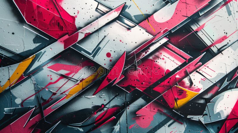 Modern Graffiti Artwork Featuring Geometric Patterns and Sharp Lines ...