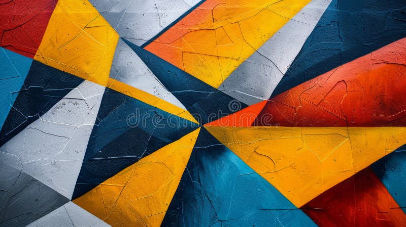 A Modern Graffiti Artwork Featuring Geometric Patterns and Sharp Lines ...