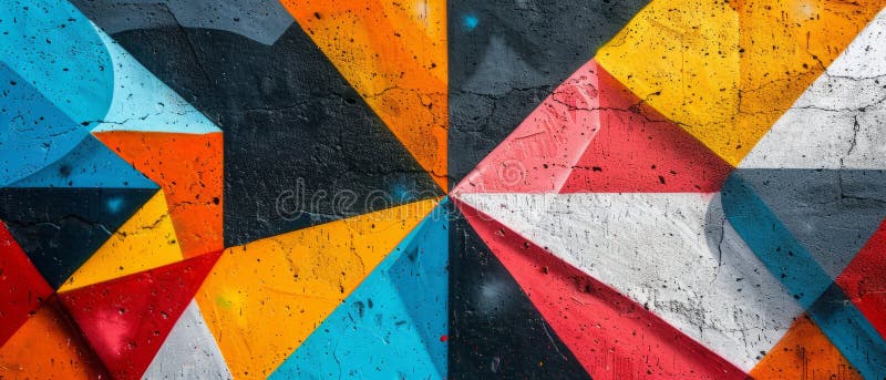 Modern Graffiti Artwork Featuring Geometric Patterns and Sharp Lines ...
