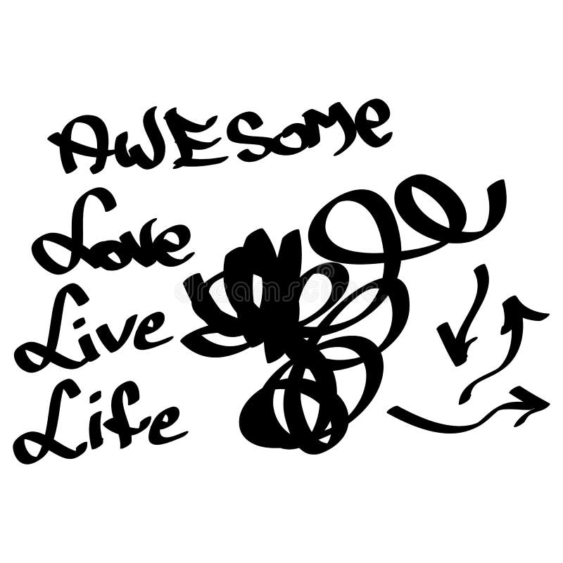 Modern Graffiti Tags on a White Background. Vector Art. Stock Vector ...