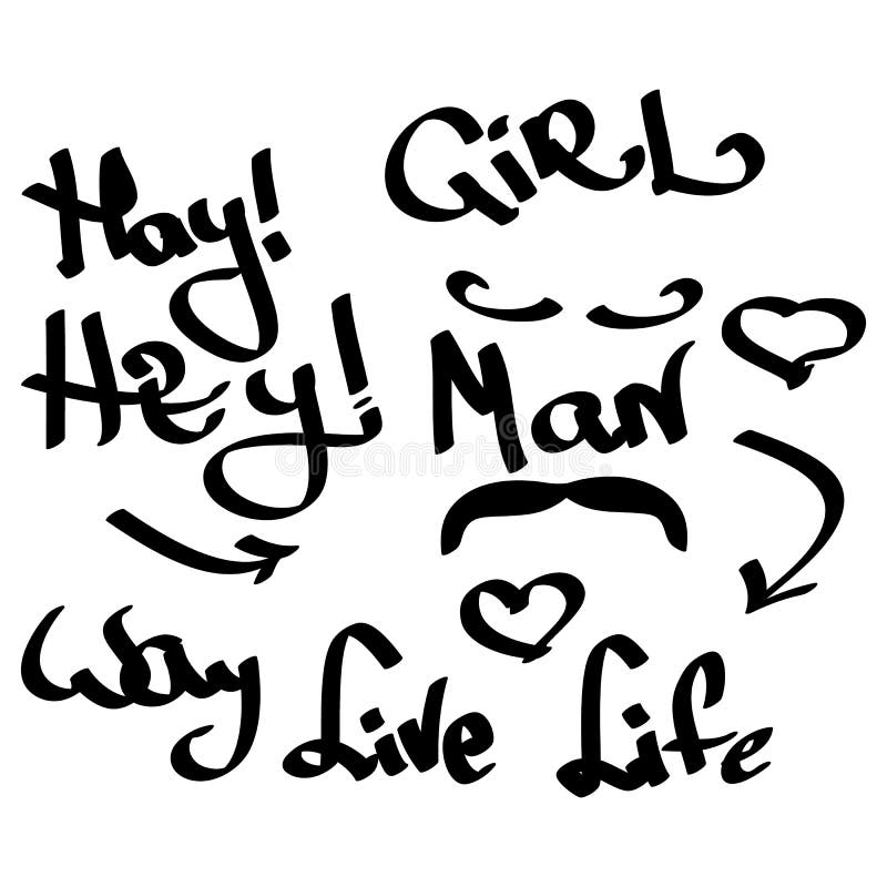 Modern Graffiti Tags on a White Background. Vector Art Stock Vector ...