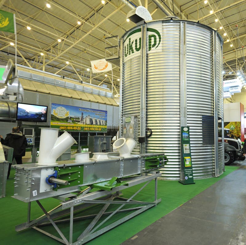 Modern Grain Elevator Presented during an Exhibition AgroTrade Show ...
