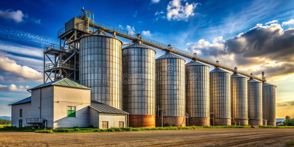 Industrial Grain Processing Facility Stock Illustrations – 505 ...