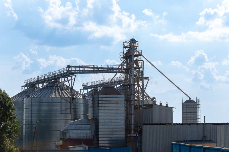 Modern Granary Elevator and Seed Cleaning Line Stock Image - Image of ...