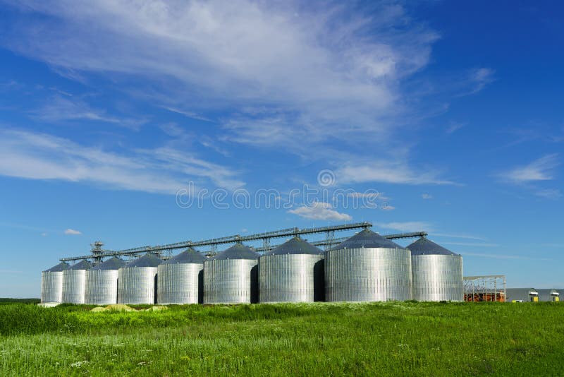 Modern Granary, Grain-drying Complex. Agricultural Building Stock Photo ...
