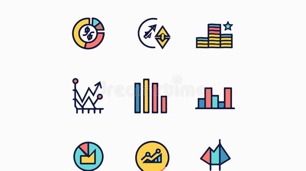 Modern Graph Chart Icon for Assessment with Data Visualizations Stock ...
