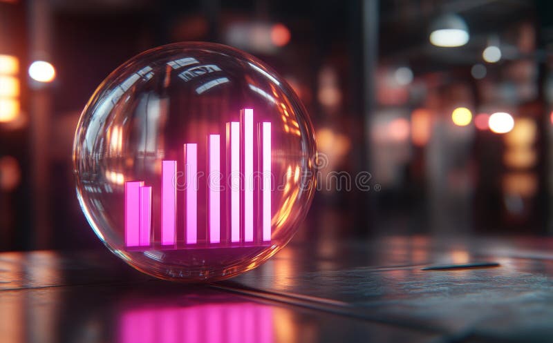 A Modern Graph within a Glass Orb, Depicting Upward Movements with ...