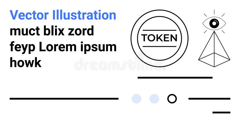 Modern Graphic Design Elements Including Token Symbol, Eye, Text, and ...