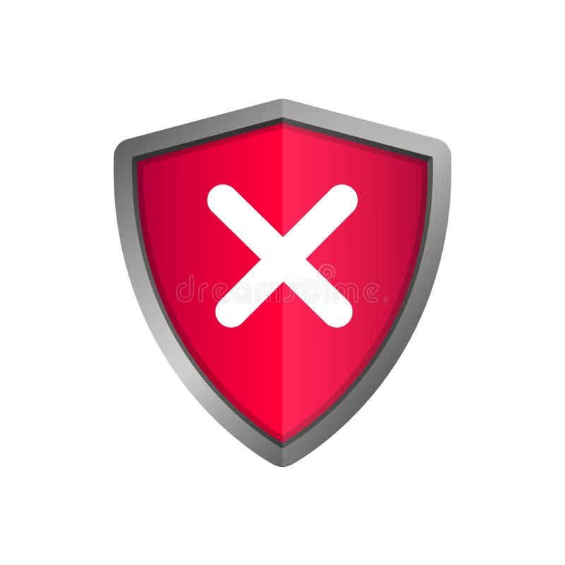 Modern Graphic Design Elements. Vector Red Shield. Protection Shield ...