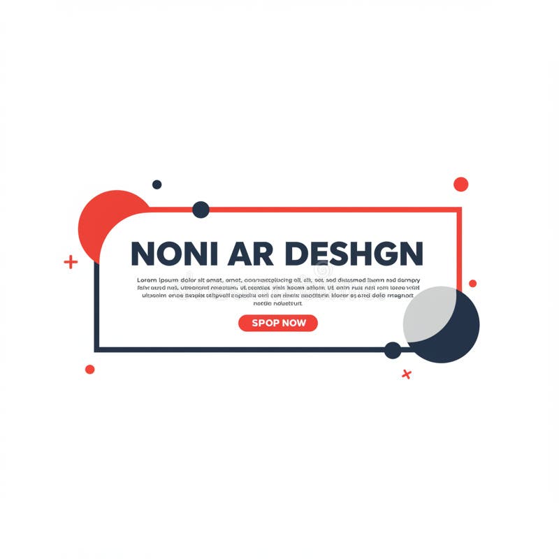 Modern Graphic Design Template with a Rectangular Frame in Red and ...