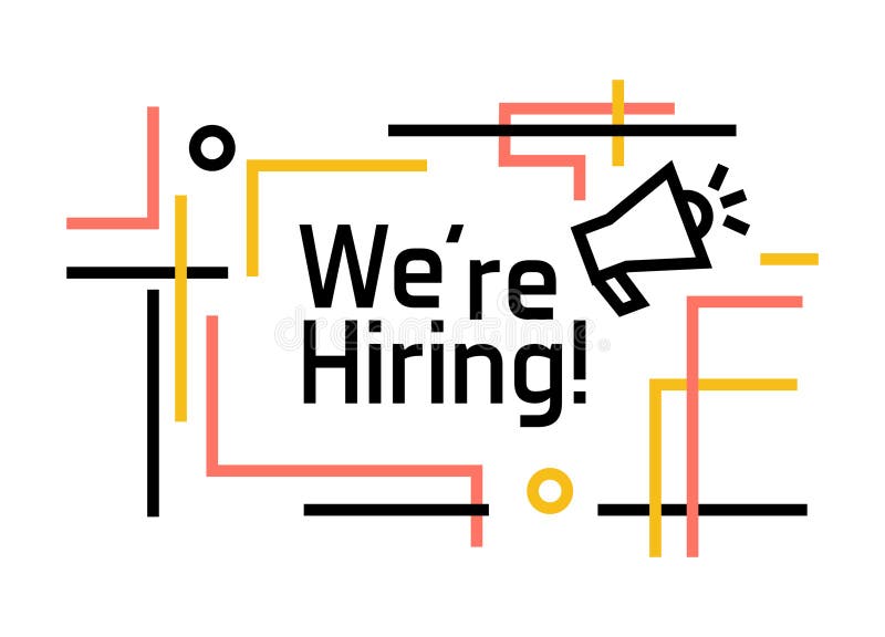 We Re Hiring! Text with Megaphone and Stroke Graphic Elements Stock ...