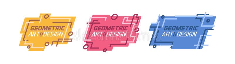 Modern Graphic Design Text Boxes. Set of Abstract Vector Art Frame ...