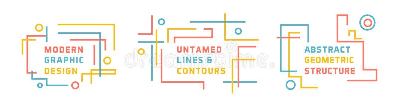 Modern Graphic Design Text Boxes. Set of Abstract Vector Art ...