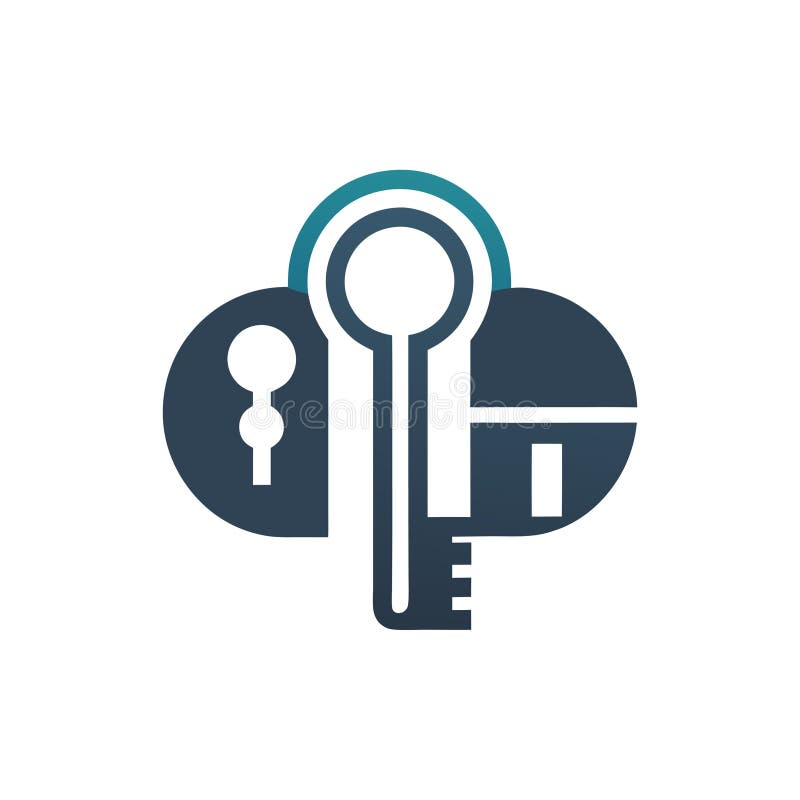 Abstract Illustration of a Key and Cloud Formation Symbolizing Data ...