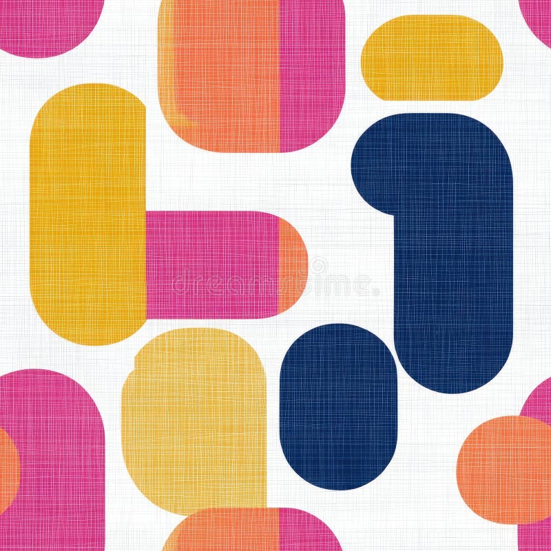 Modern Graphic Shapes with Grid Overlays in Seamless Pattern Design ...