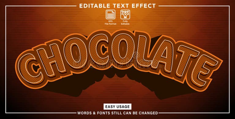 Modern Graphic Text Effect Chocolate Style Stock Vector - Illustration ...