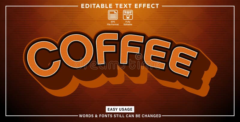 Modern Graphic Text Effect Coffee Style Stock Vector - Illustration of ...