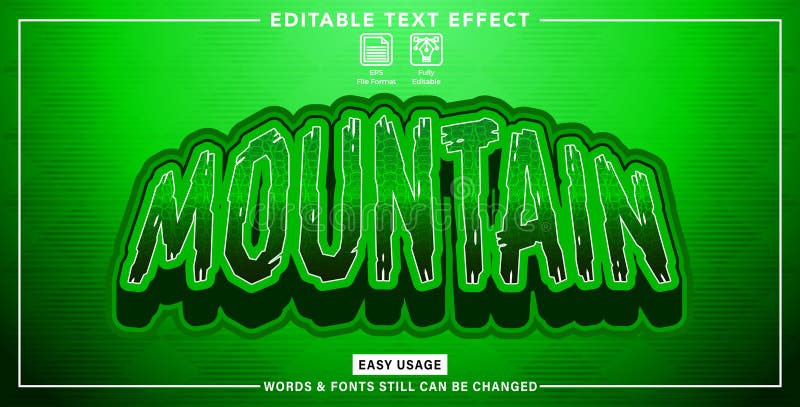 Modern Graphic Text Effect Mountain Style Stock Vector - Illustration ...