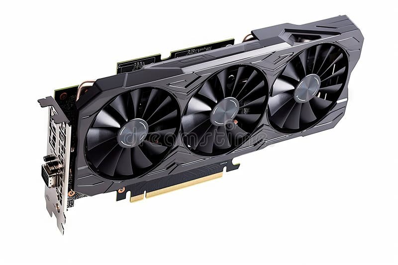 Modern Graphic Video Card Isolated White Background Stock Image - Image ...