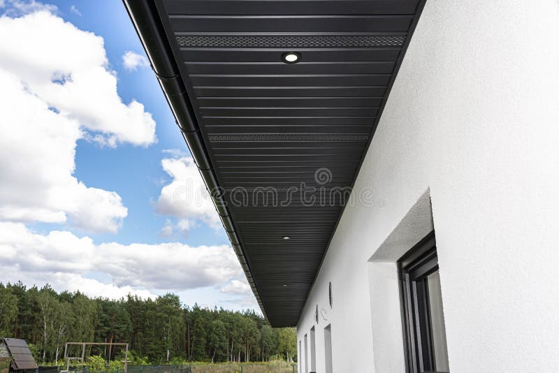 A Modern Graphite Roof Lining is Attached To the Trusses, Visible ...