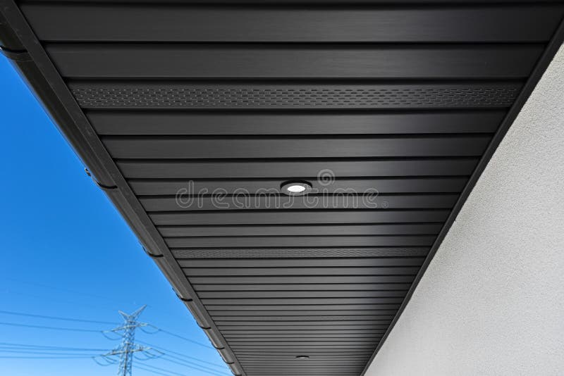 A Modern Graphite Roof Lining is Attached To the Trusses, Visible ...