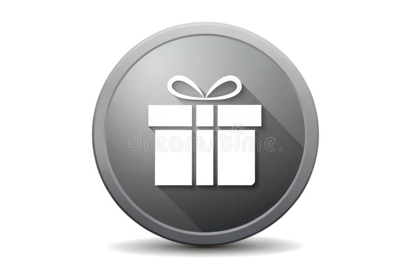 Modern Gray Circle Gift Icon Vector Design: Versatile Clipart for ...