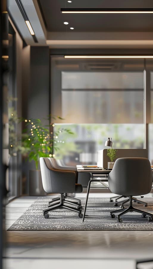 Modern Gray Office Design with Interactive Setup for European and ...