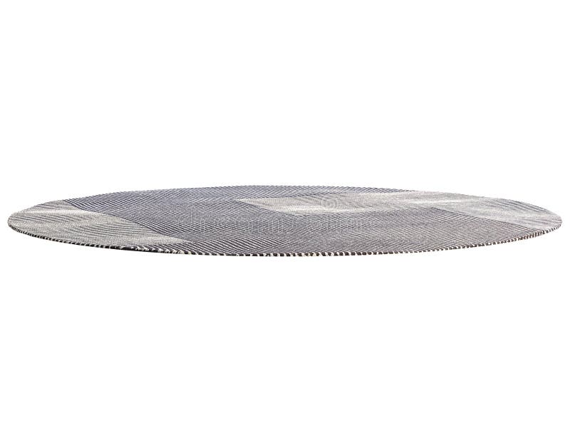 Modern Gray Round Rug with a Linear Pattern. 3d Render Stock ...