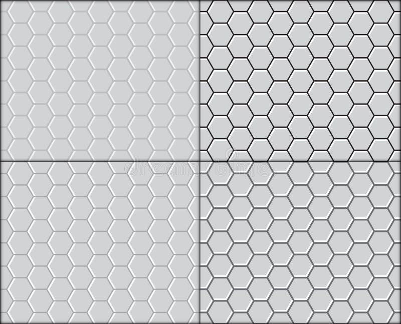 Modern Gray Scale Hexagon Seamless Pattern Background Vector ...