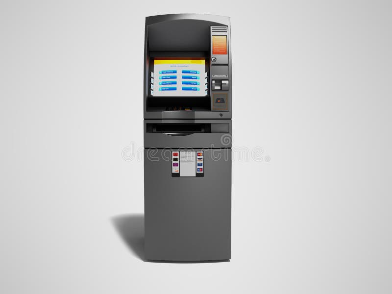Modern Gray Terminal for Payment of Services Front View 3d Rende Stock ...