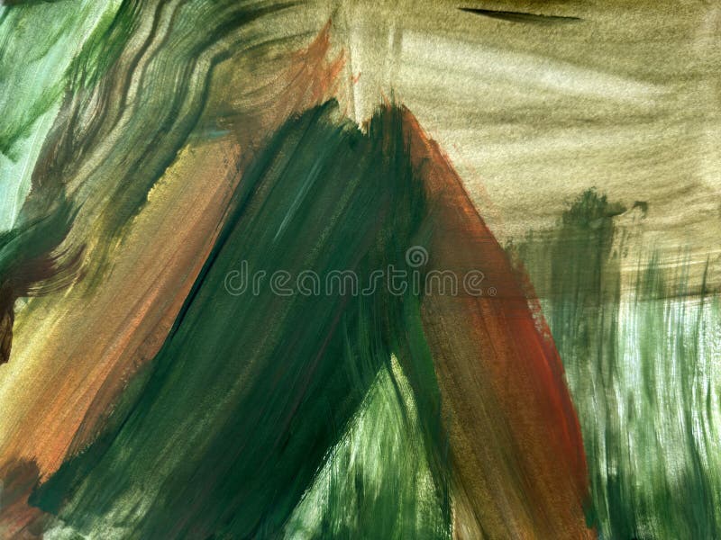 Modern Green Abstract Contemporary Art. Expressive Paint. Stock ...