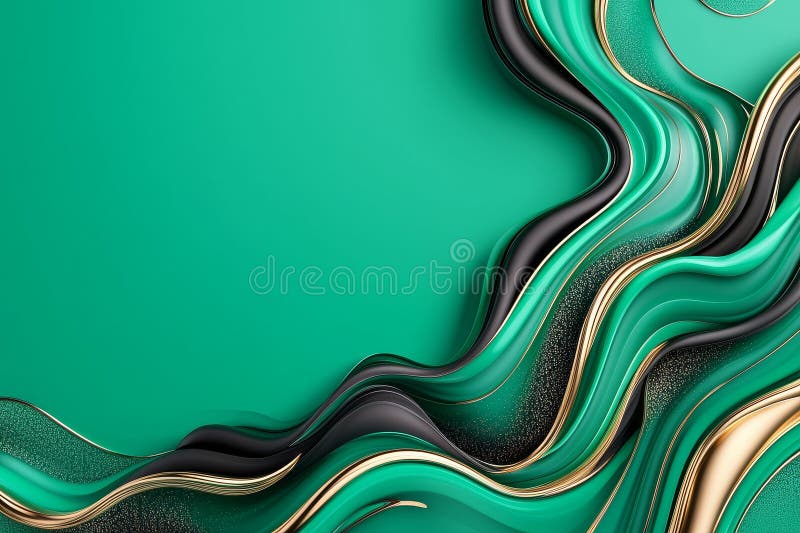A Modern Green Abstract Design Featuring a Wave Pattern. Stock ...